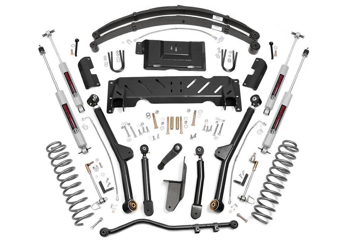 4.5 Inch Lift Kit | Long Arm | RR Leafs | NP242 | Jeep Cherokee XJ 4WD ...