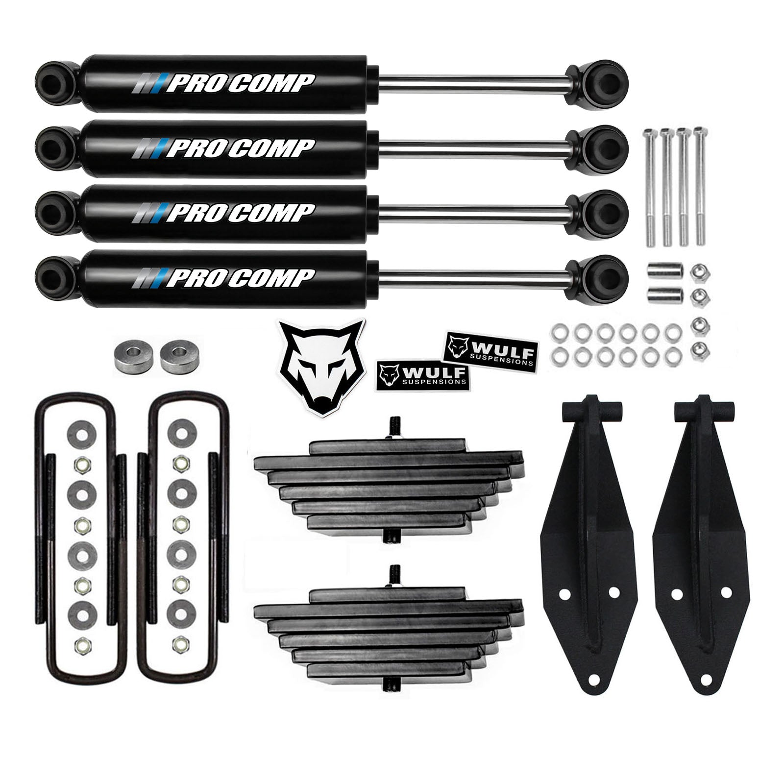 3" Leaf Lift Kit w/ Pro Comp Shocks For 2000-2005 Ford Excursion – Wulf ...