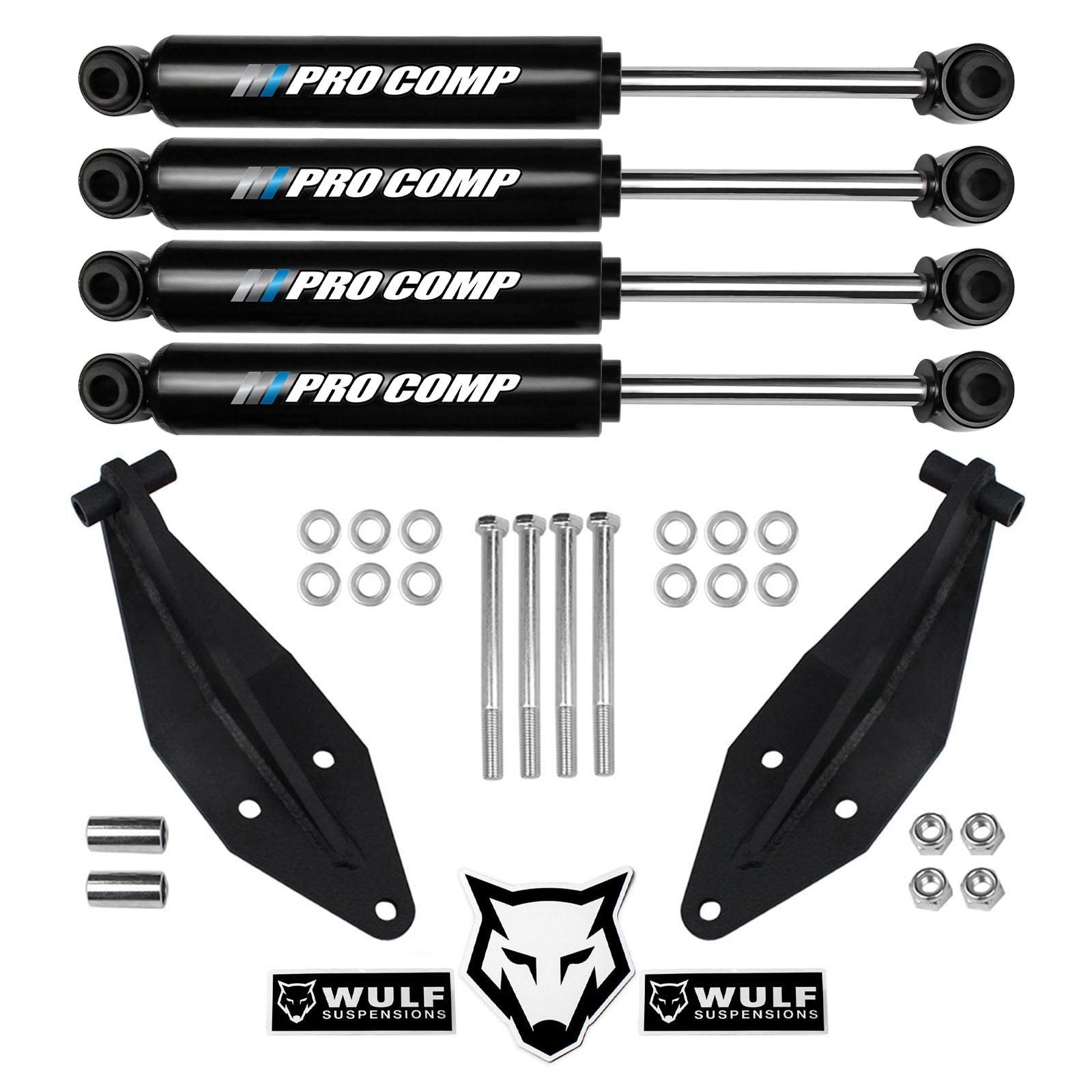 Dual Shock Kit w Pro Comp Shocks for 0" Lifts For 1999-2004 Ford F350 ...